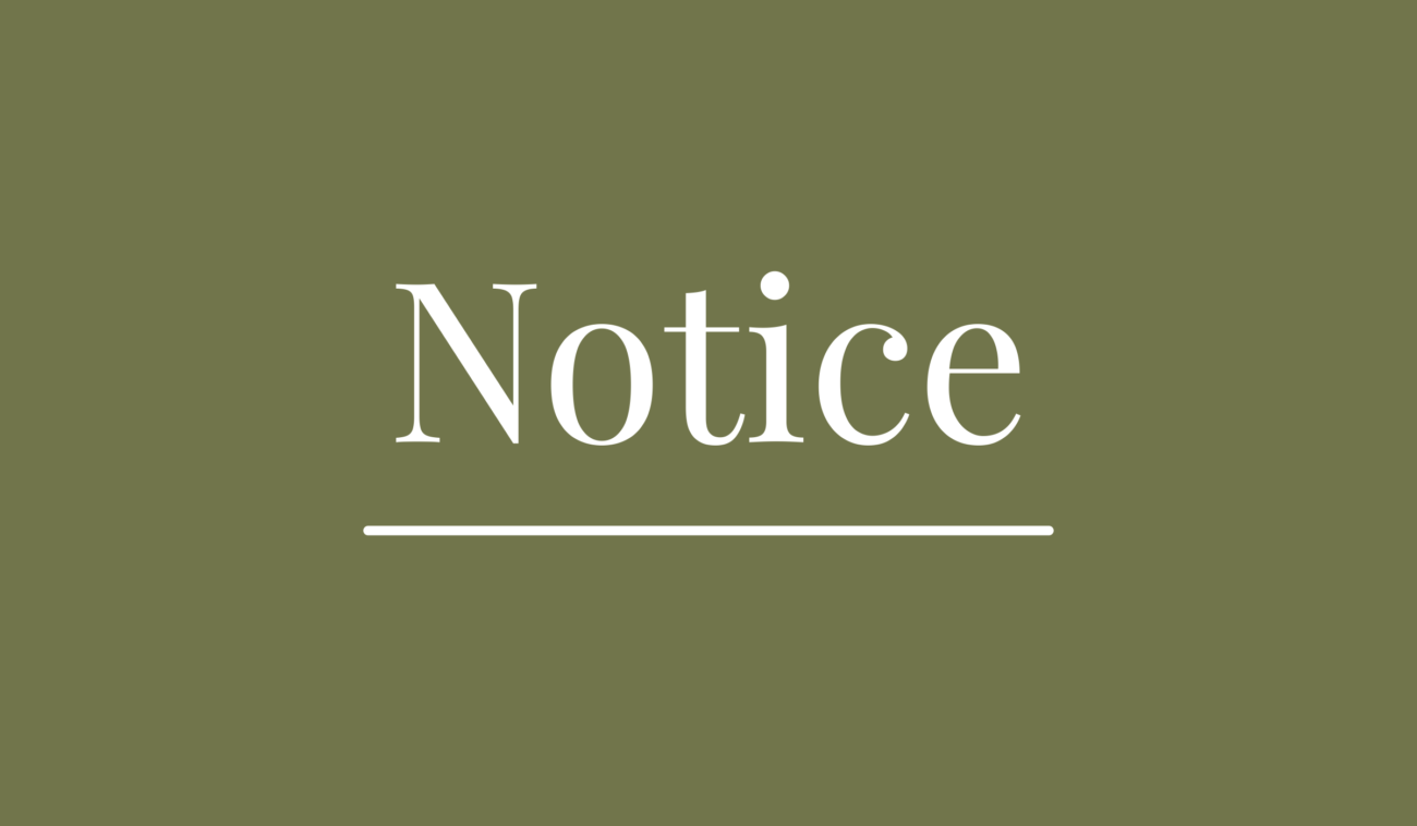 Notices – Tre Donne Country Estate